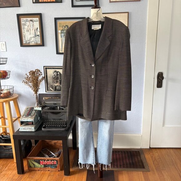 jaeger | Jackets & Coats | Vintage 99s Jaeger Black And Cream Blazer ...